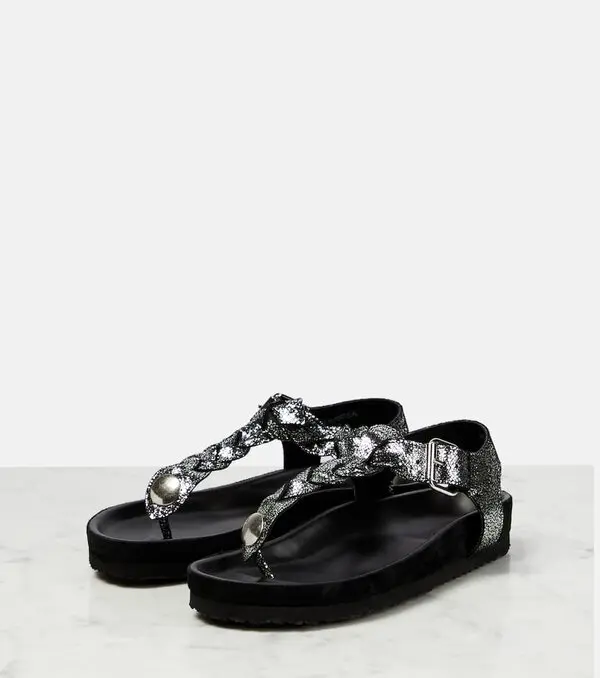 Isabel Marant Étoile Brook Metallic Leather Sandals