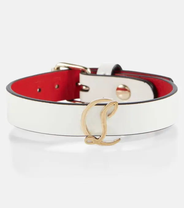 CHRISTIAN LOUBOUTIN Loubilink Leather Bracelet - White