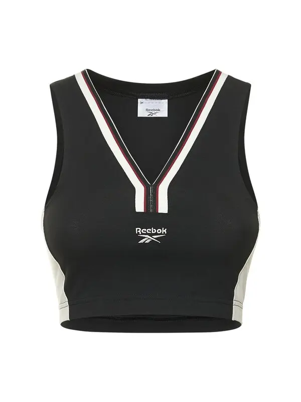 REEBOK V-neck Cropped Tank Top