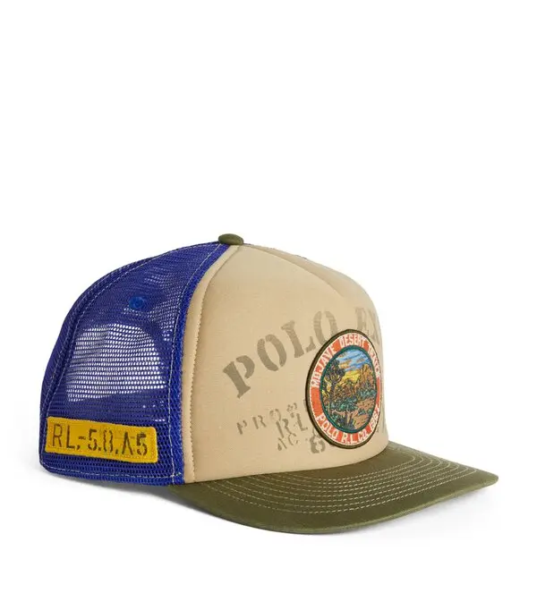 Ralph Lauren Logo Patch Trucker Cap - Beige | Editorialist