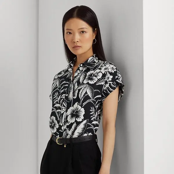 Ralph Lauren Floral Linen Short-sleeve Shirt