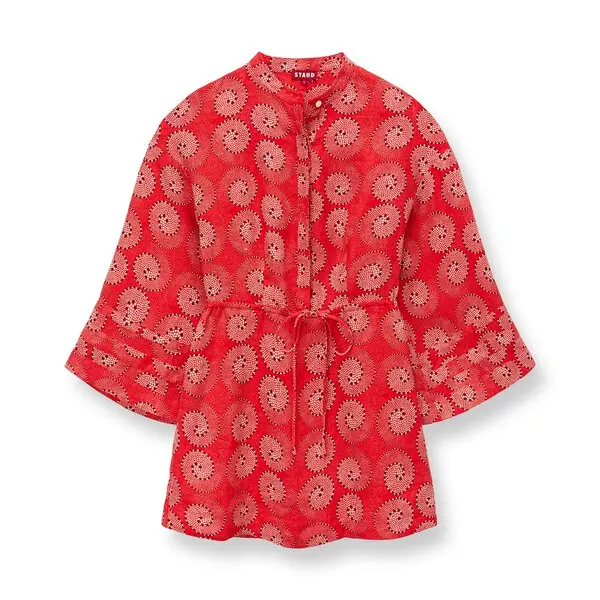 Staud Karlee Dress - Hibiscus Whirlpool | Editorialist