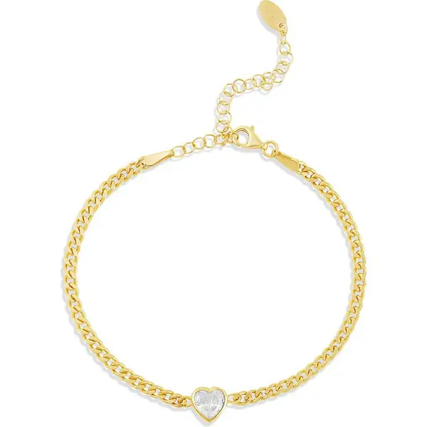 SHYMI Fancy Shape Zirconia Chain Bracelet - Gold/ White/heart
