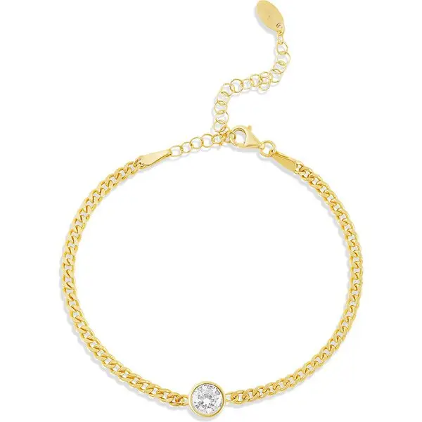 SHYMI Fancy Shape Zirconia Chain Bracelet - Gold/ White/round Cut