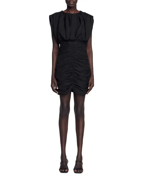 Sandro Diamant Ruched Mini Dress