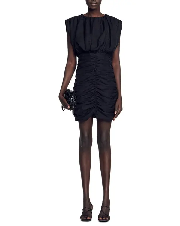 Sandro Diamant Ruched Mini Dress