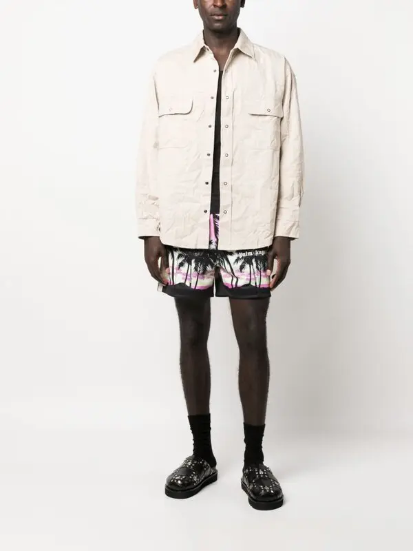 Palm Angels Logo-print Long-sleeve Shirt