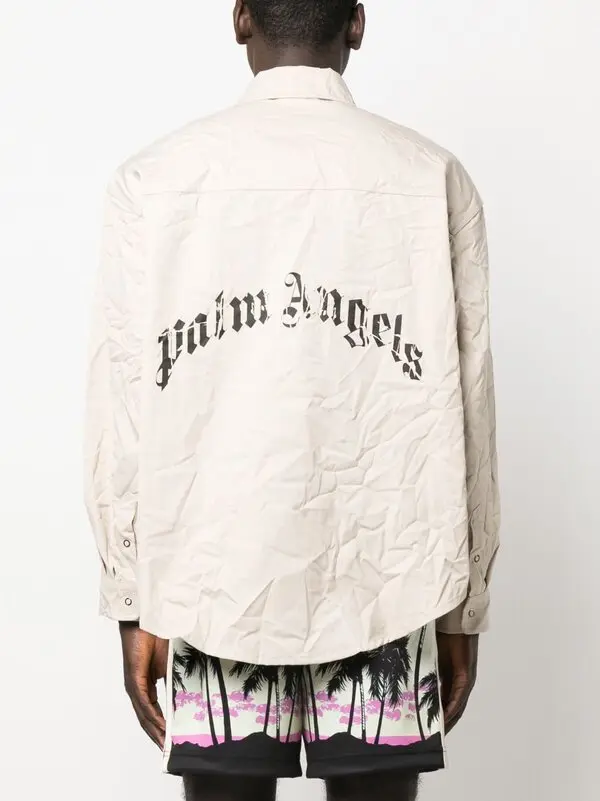 Palm Angels Logo-print Long-sleeve Shirt