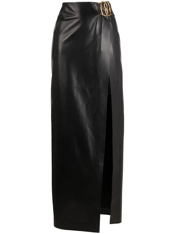 Bally Side-split Leather Skirt