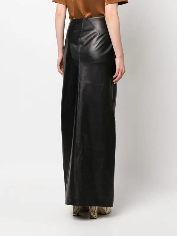 Bally Side-split Leather Skirt