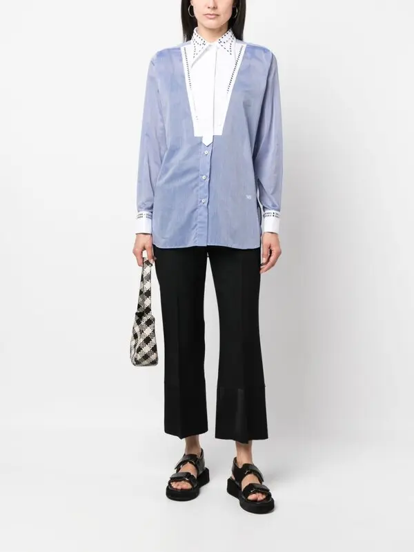 WALES BONNER Stud-embellished Bib Shirt