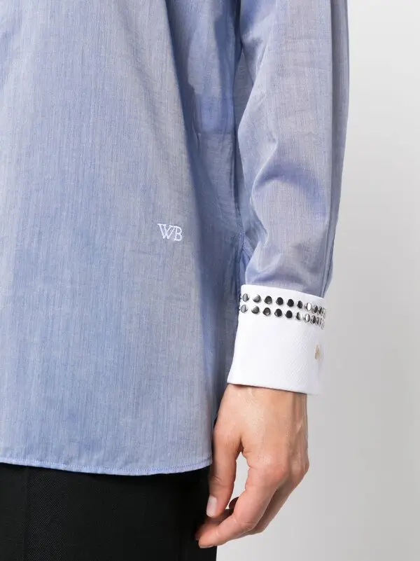 WALES BONNER Stud-embellished Bib Shirt
