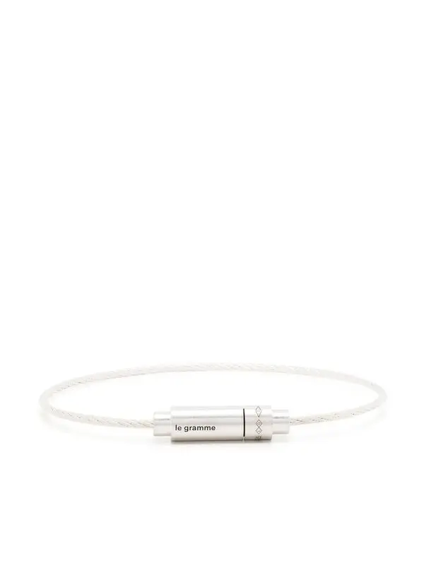 Le Gramme 9g Cable Triptych Bracelet - Silver