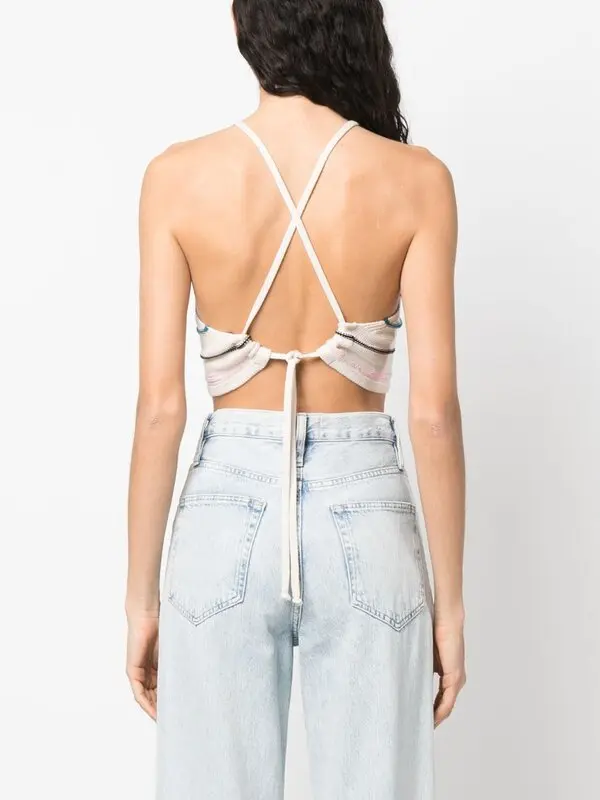 BARROW Halterneck Knitted Crop Top