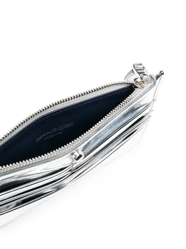 Alexander McQueen Skull Metallic Card-holder - Silver