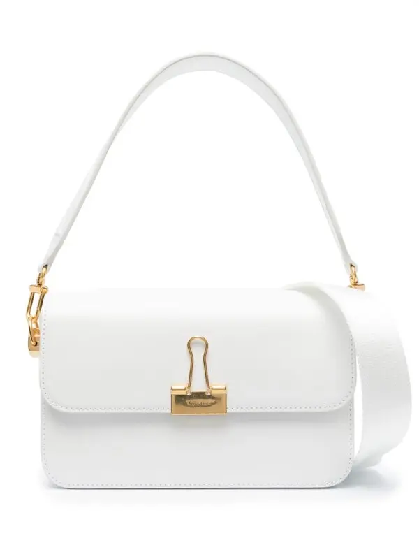 Off-White Binder Shoulder Bag - White