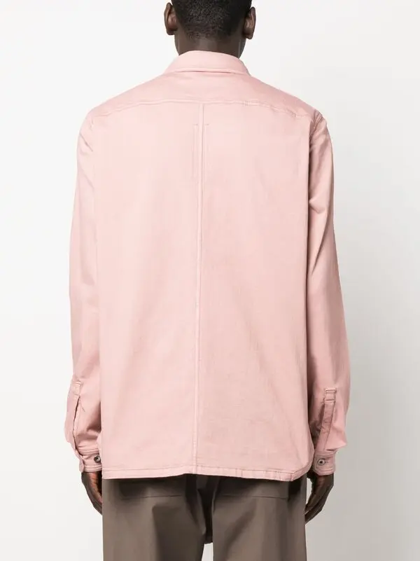Rick Owens Cotton-blend Long-sleeved Overshirt - Pink
