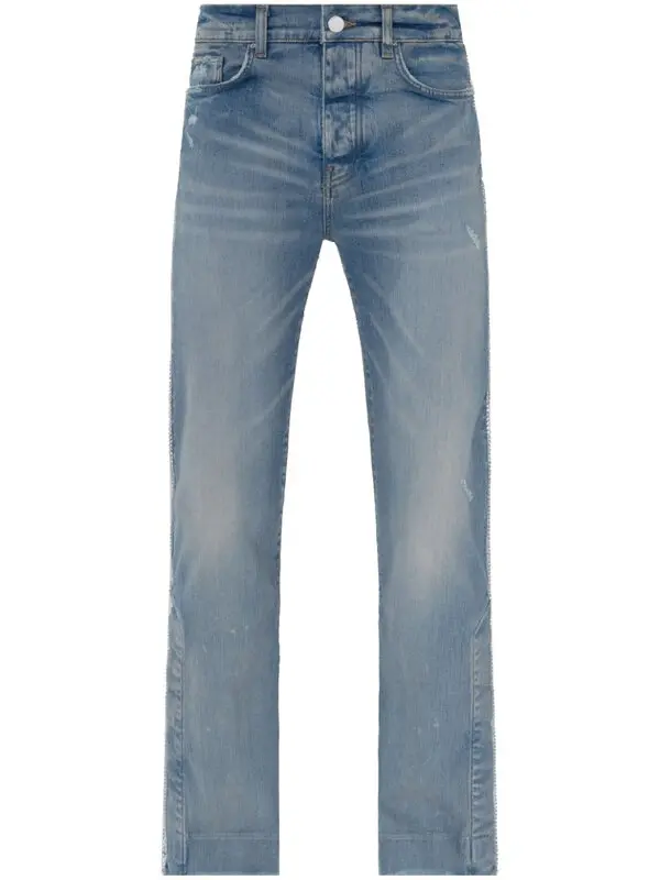 Amiri Crystal-embellished Flared Jeans - Blue