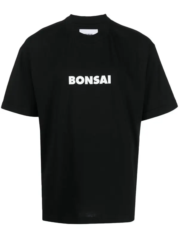 BONSAI Logo-print Cotton T-shirt - Black