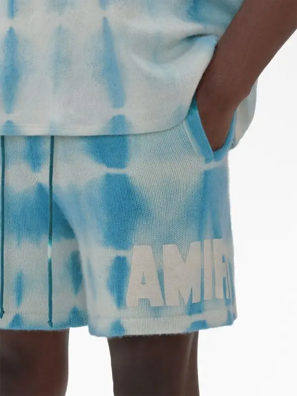 Amiri Tie-dye Pattern Cashmere Blend Shorts