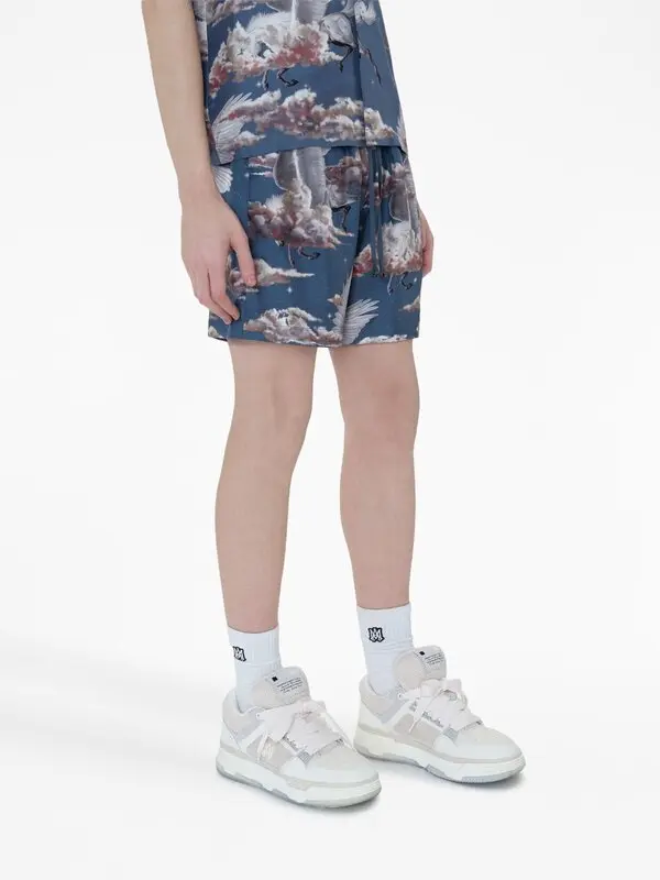 Amiri Graphic-print Pyjama Shorts - Blue
