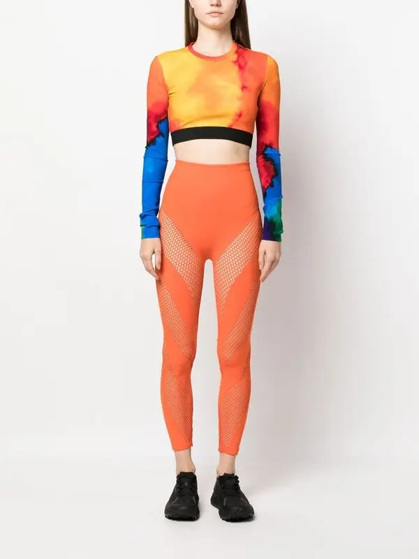 Philipp Plein Open-knit Seamless Leggings - Orange