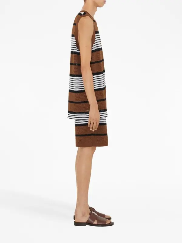 Burberry Perforated Striped Bermuda Shorts