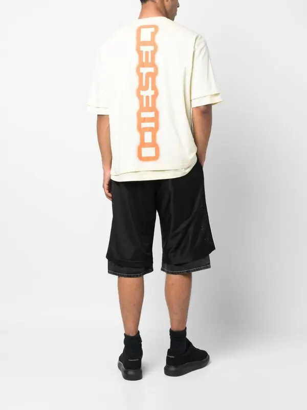 Diesel® Distressed-Effect Graphic-Print T-Shirt In Yellow - 30