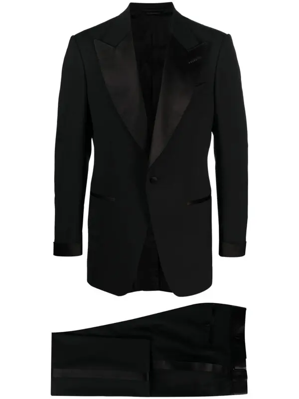 TOM FORD Peak Lapels Single-breasted Suit - Black