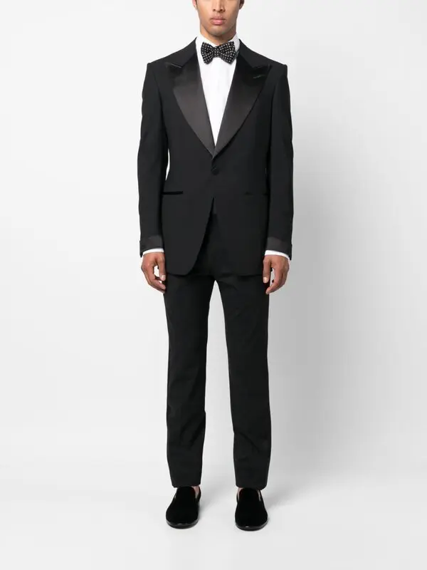 TOM FORD Peak Lapels Single-breasted Suit - Black
