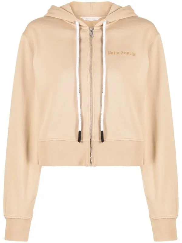 Palm Angels Logo-print Cropped Hoodie