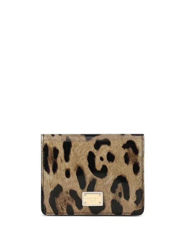 Dolce & Gabbana Leopard-print Leather Wallet - Brown