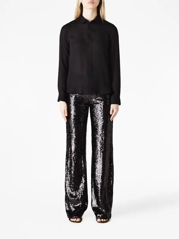 NILI LOTAN Sequin-embellished Flared Trousers