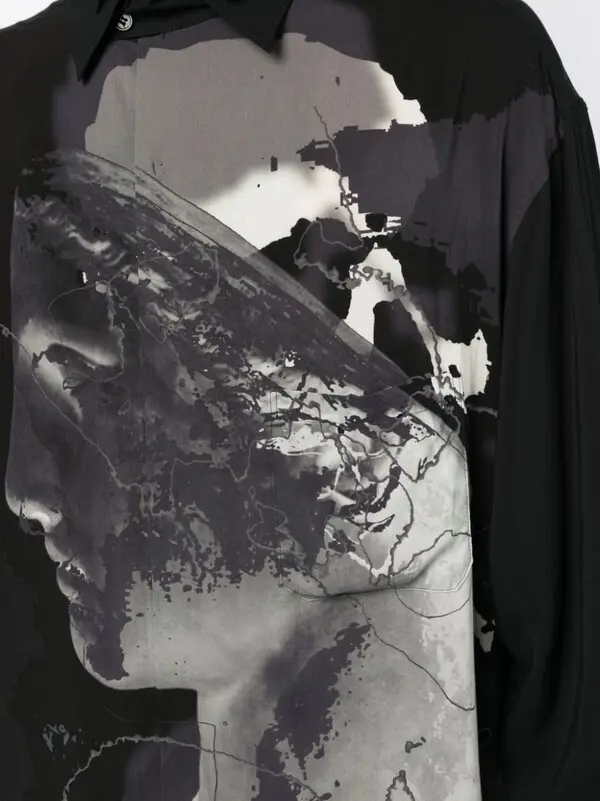 Yohji Yamamoto Graphic-print Long-sleeve Shirt