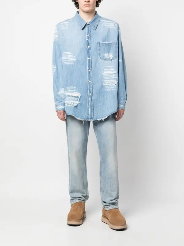 424 Distressed Denim Shirt