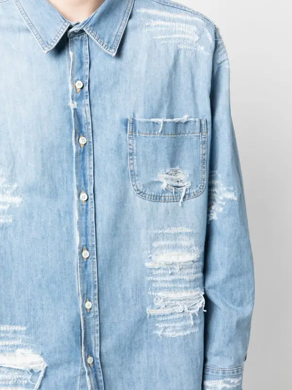 424 Distressed Denim Shirt