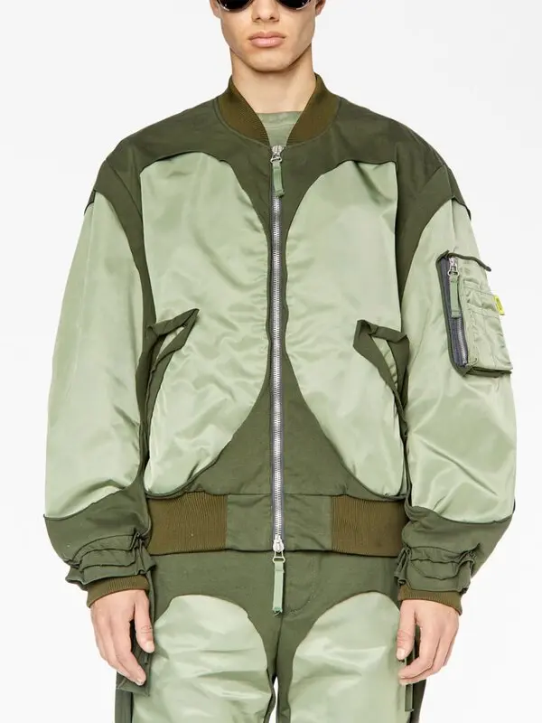 DIESEL® Ripped-detail Panelled Bomber Jacket