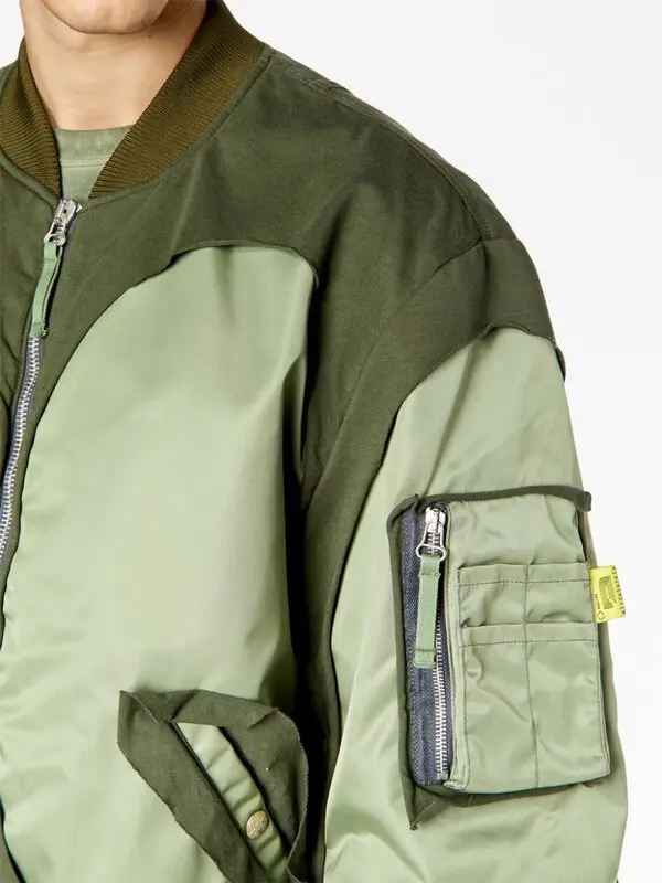 DIESEL® Ripped-detail Panelled Bomber Jacket
