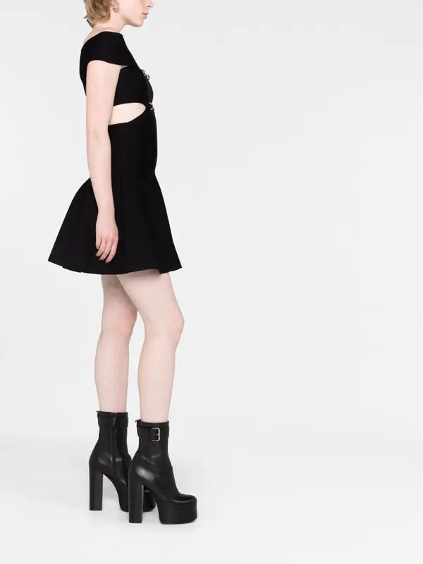 Alexander McQueen Off-shoulder Mini Dress - Black