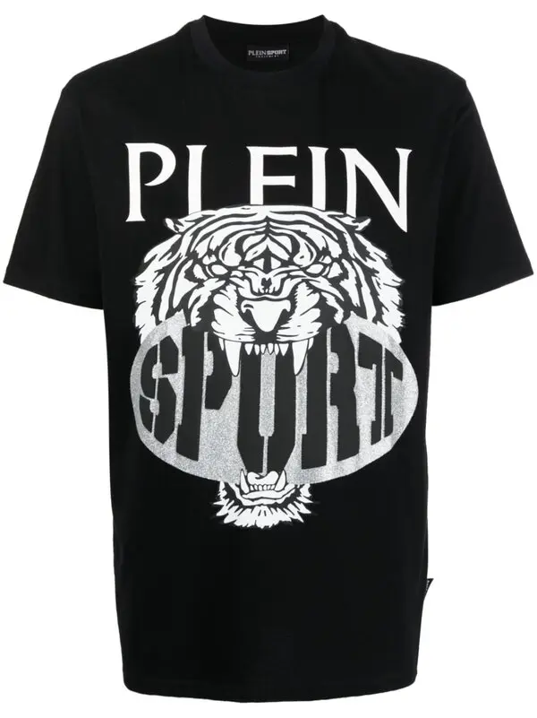 PLEIN SPORT Ss Tiger Round-neck T-shirt - Black