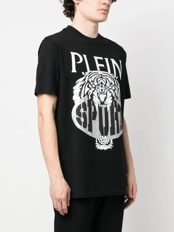 PLEIN SPORT Ss Tiger Round-neck T-shirt - Black