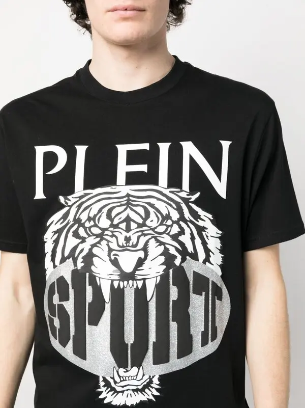 PLEIN SPORT Ss Tiger Round-neck T-shirt - Black
