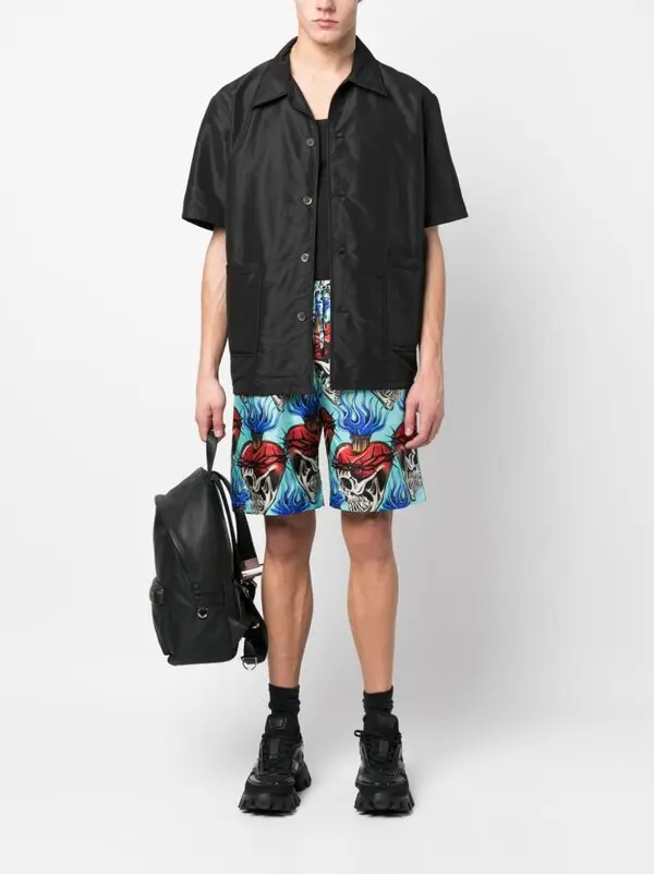 Philipp Plein Love Tattoo Silk Shorts