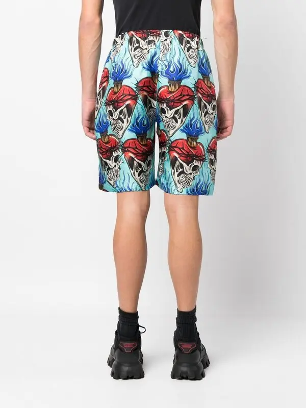 Philipp Plein Love Tattoo Silk Shorts