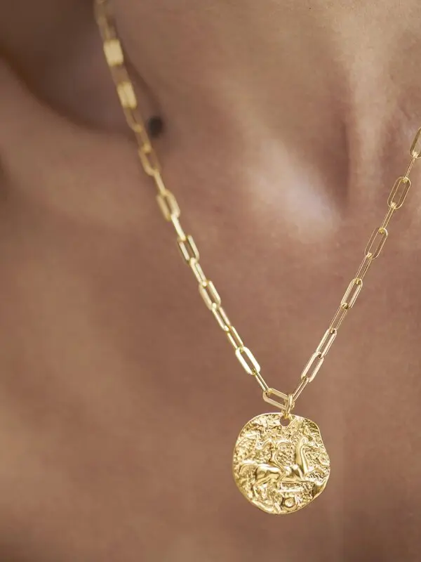 Monica Vinader Goddess Coin Pendant Charm - Gold