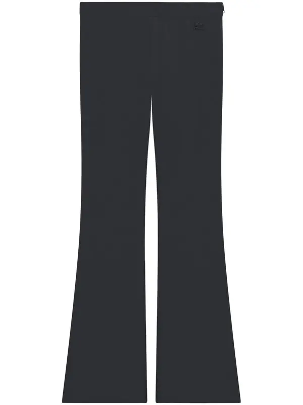 COURREGES Flared-leg Trousers With Embroidered Logo - Black