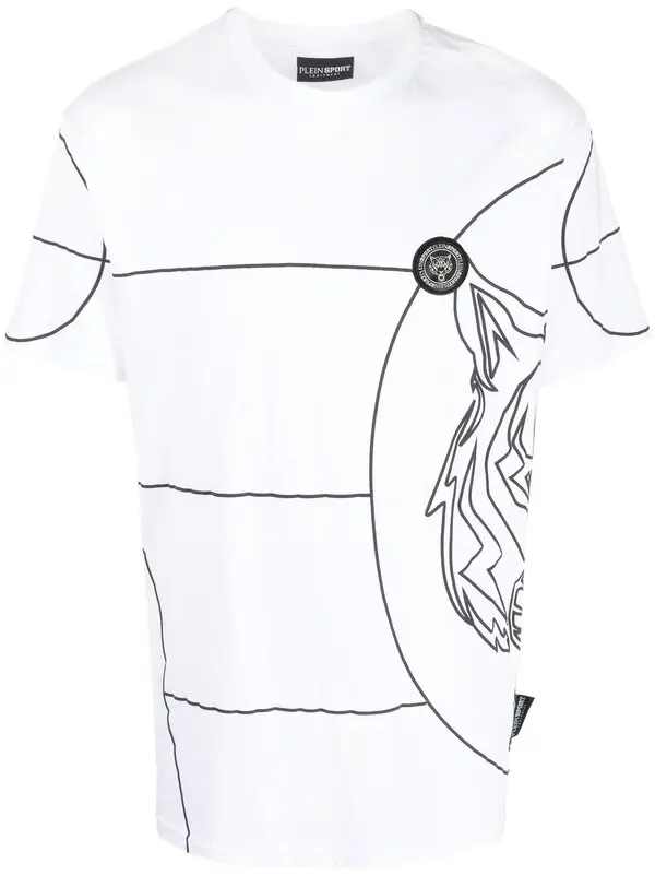 PLEIN SPORT Ss Tiger Round-neck T-shirt - White