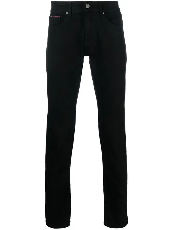 Tommy Hilfiger Logo-patch Slim Fit Jeans - Black