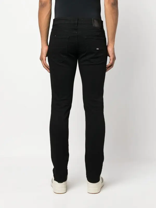 Tommy Hilfiger Logo-patch Slim Fit Jeans - Black