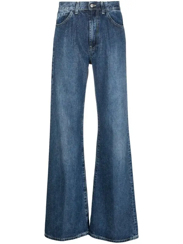 DONDUP Amber Low-rise Wide-leg Jeans - Blue